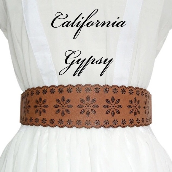 California Gypsy | Accessories | Vintage Floral Cut Out Boho Gypsy Belt ...